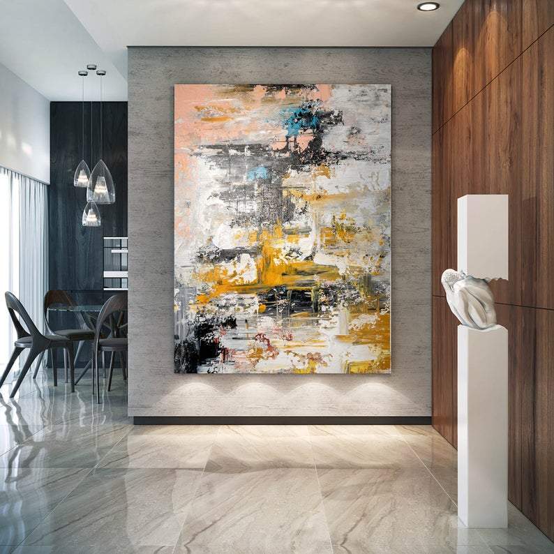 Modern Abstract Art, Hand Painted Acrylic Painting, Huge Abstract Pain ...